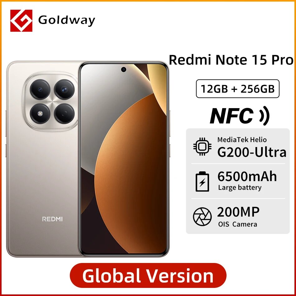 Смартфон Xiaomi Redmi Note 15 Pro 4G, 12/256ГБ, global