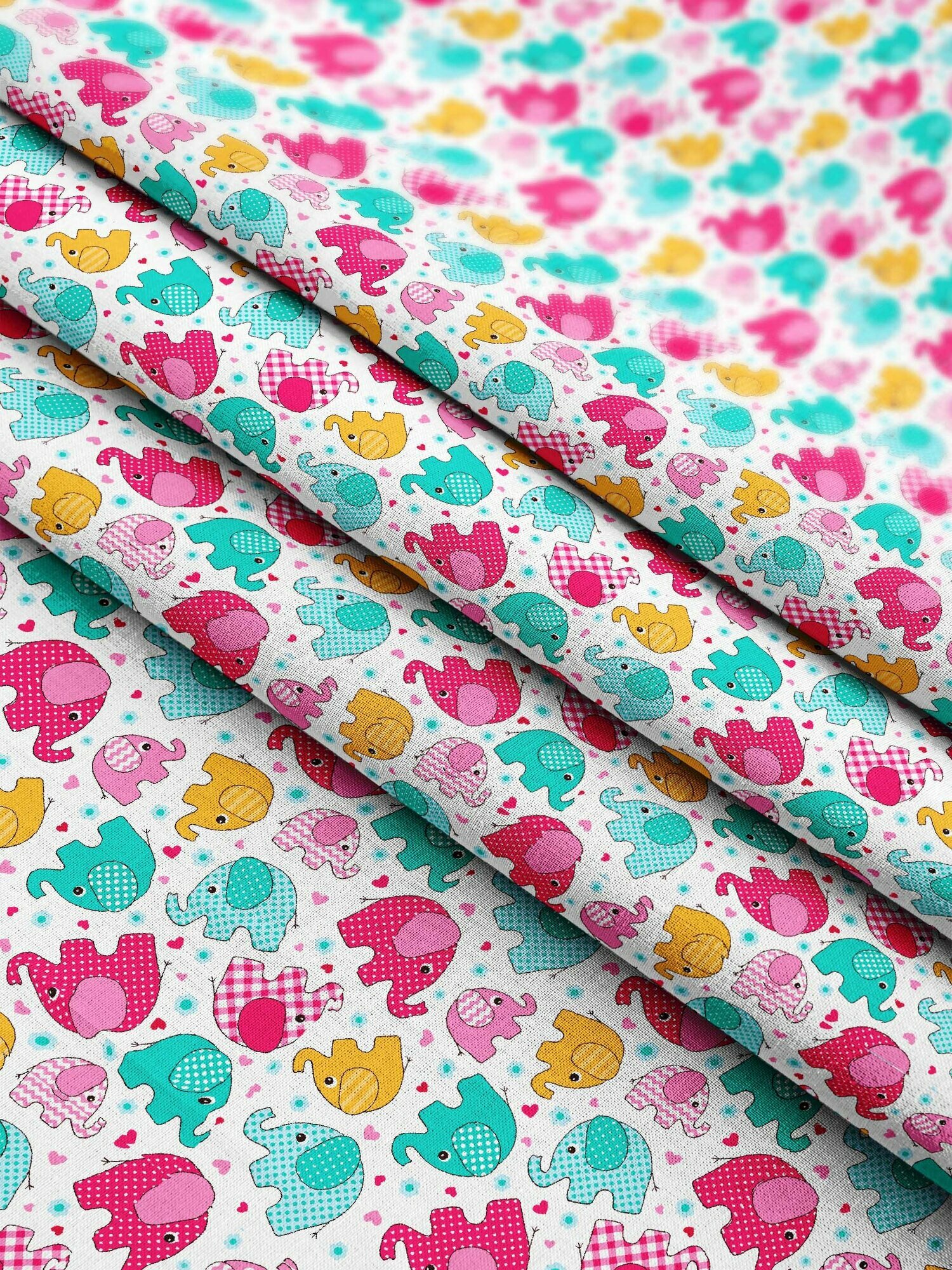 Ткань для шитья и рукоделия, Ситец, Хлопок, цв. белый, Длина 2.5 м, Ширина 95 см, Плотность 90 г/кв. м