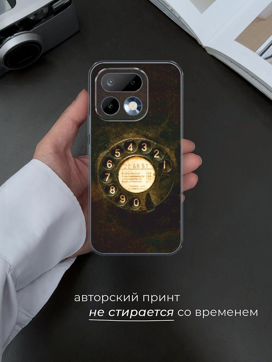 Чехол на Realme 16 Pro / Реалме 16 Про с принтом Старинный телефон — фото 1