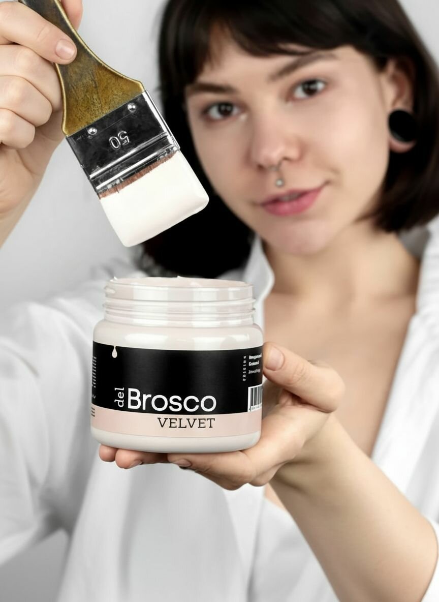 Краска для мебели матовая без запаха 600 г del Brosco