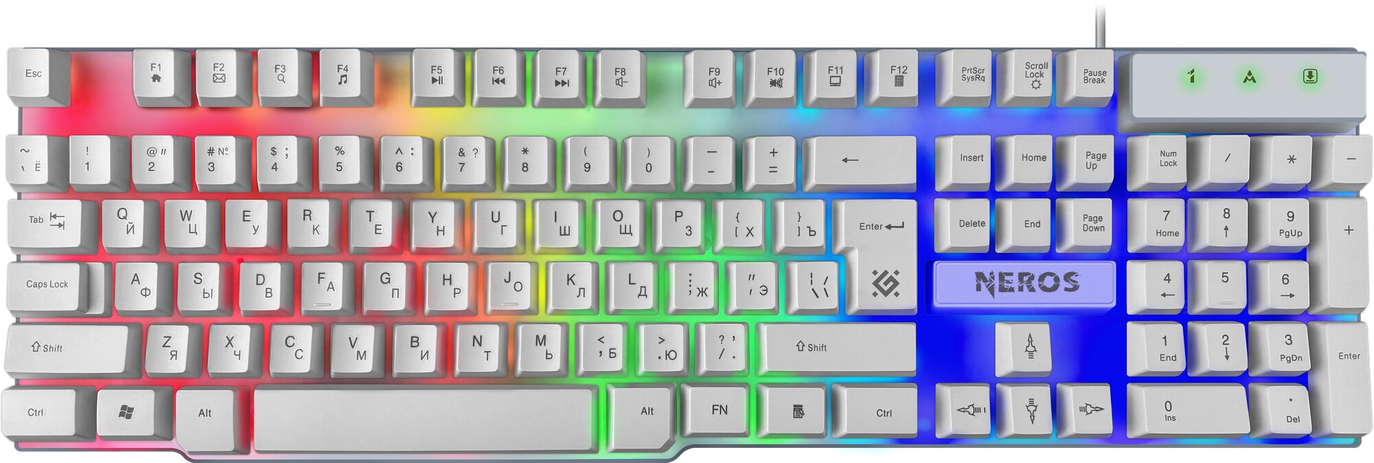 Клавиатура игровая (45147) Neros GK-147 RU, белый