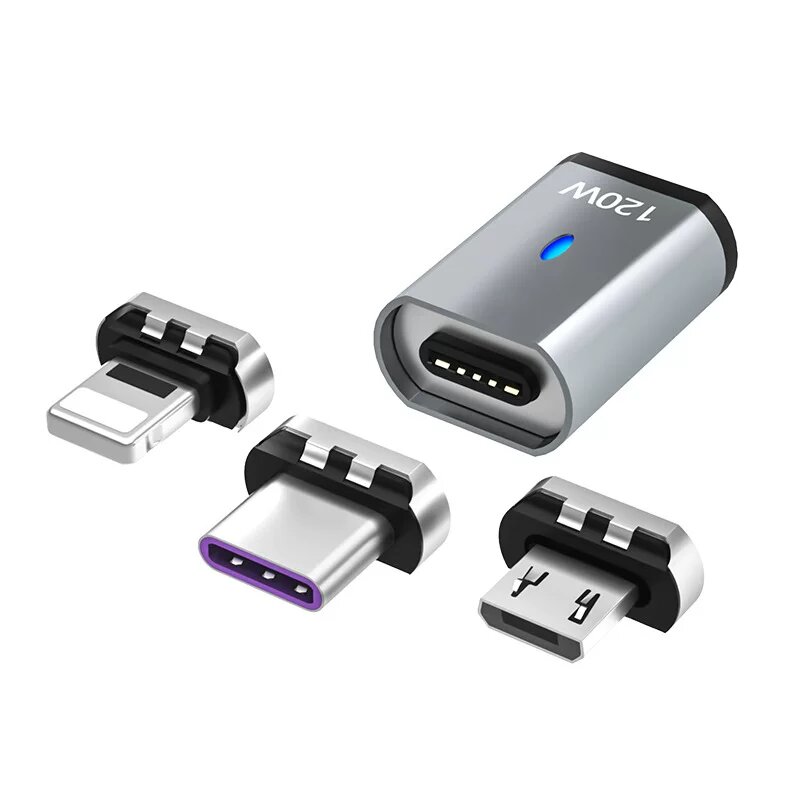 Адаптер USB-C к Apple, Android и Type-C с магнитной зарядкой для универсальных устройств