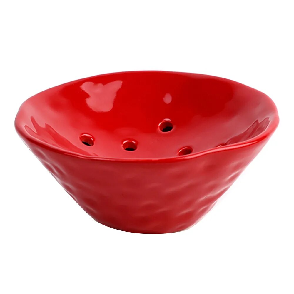 Ваза керамическая "Flower Frog Bowl" красная, высота 5.5 см, 1 шт