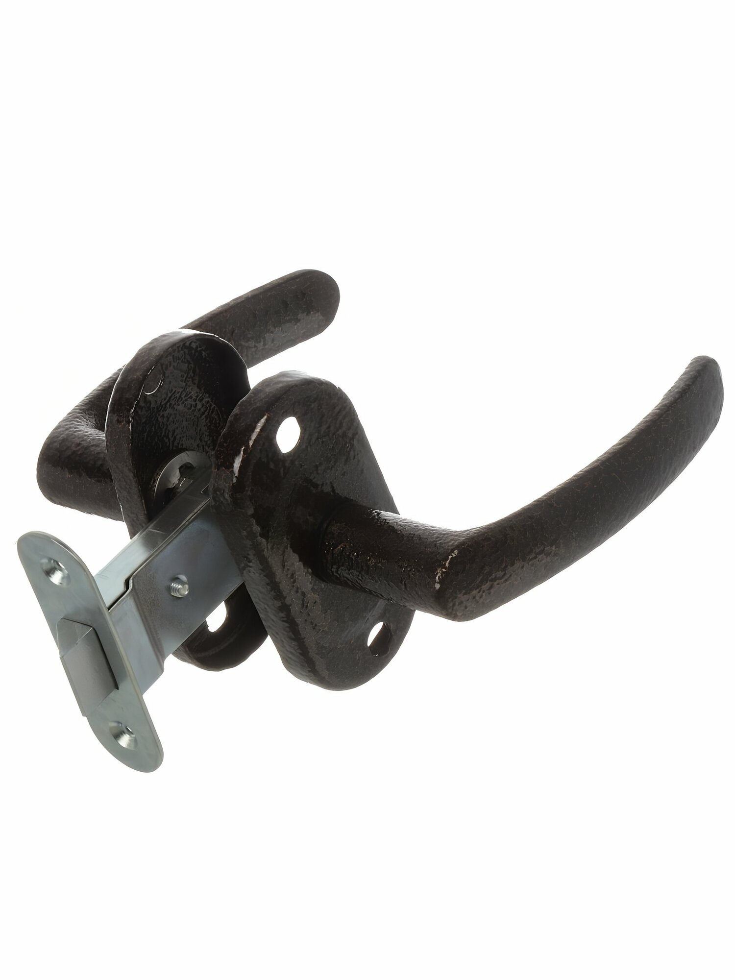 Врезная защелка Омега ЗЩ2.06 коричневая, без фиксатора на дверь