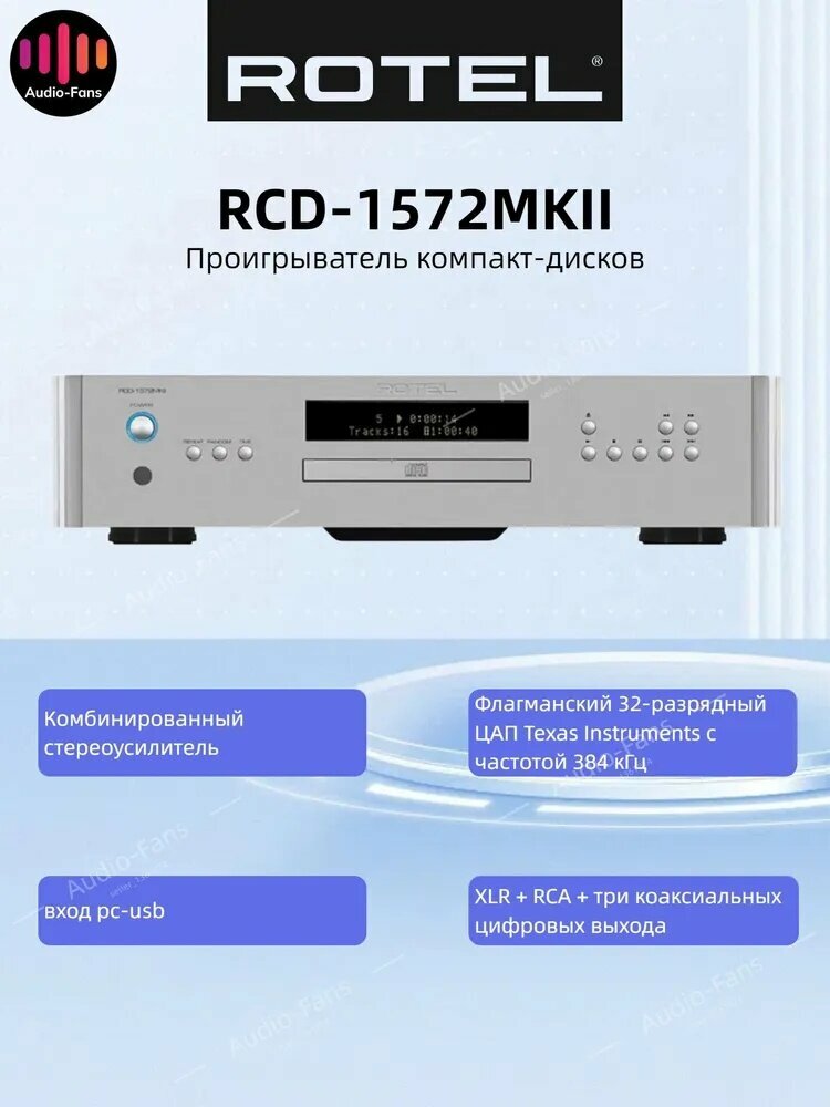 Проигрыватель компакт-дисков ROTEL RCD-1572MKII Silver Один