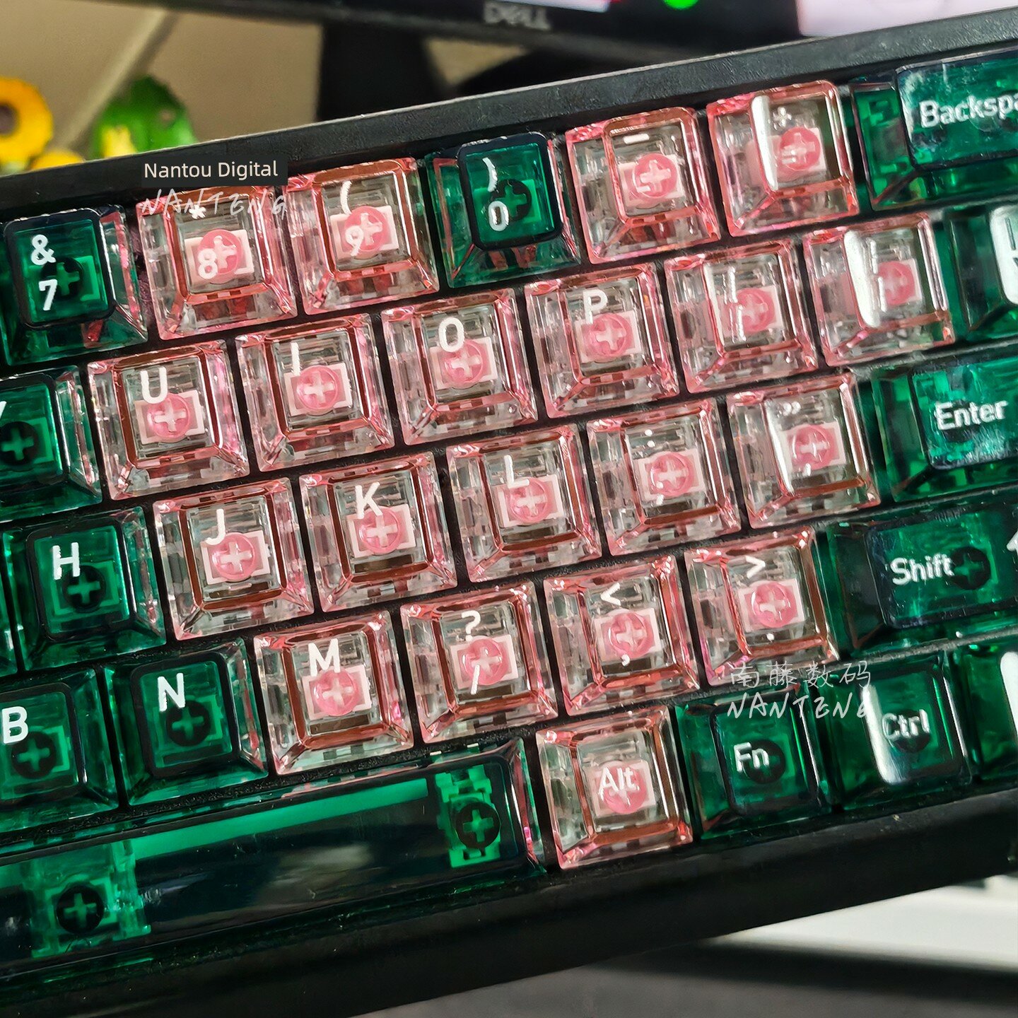 Прозрачные кейкапы с любовной тематикой, с буквами, черно-белая гравировка, оригинальная высота, магнитный