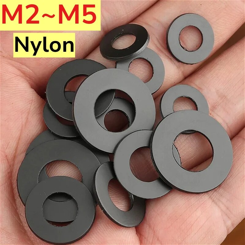 Черные нейлоновые шайбы M2 M2.2 M2.3 M2.5 M3 M4 M5