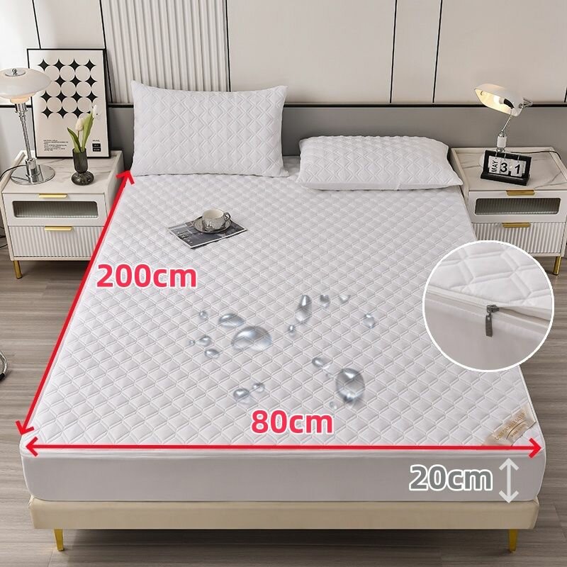Водонепроницаемый стеганый чехол для матраса с застежкой-молнией; Чехол для матраса с шестью сторонами, все включено
