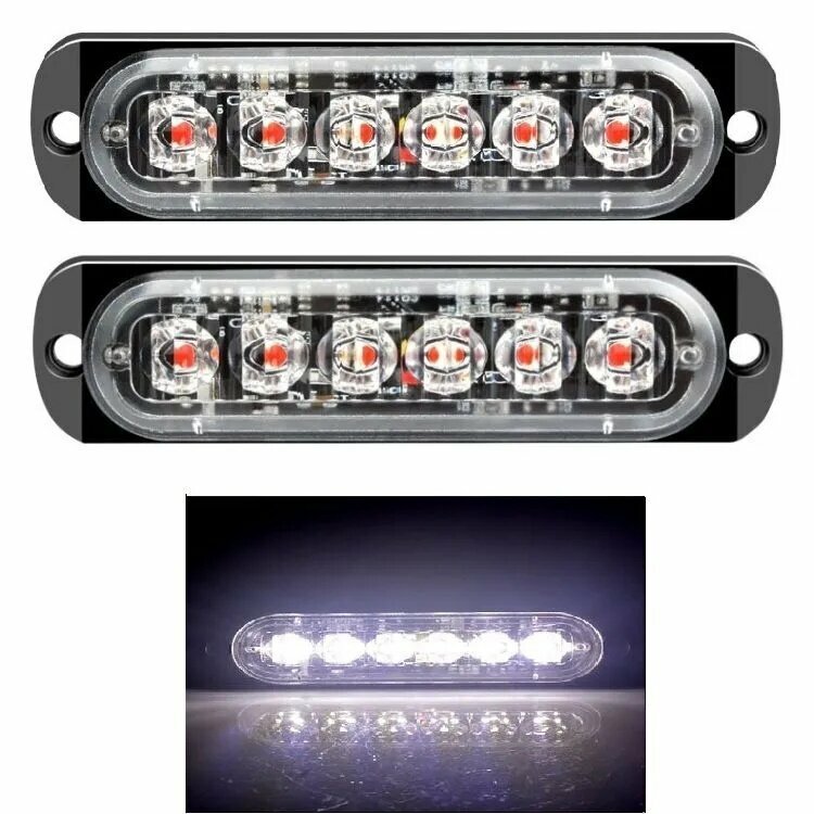 Фары автомобильные, Огни дневные ходовые, 2 шт, арт. 6smd flash light white