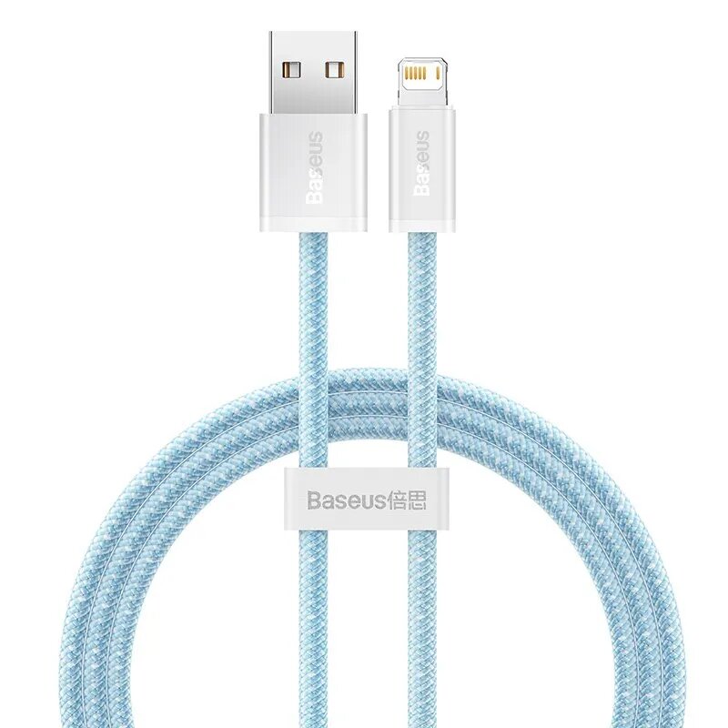 USB-кабель Baseus для iPhone 13 12 11 Pro Max XR XS 8 7 6s 5 Plus Провод для быстрой 1m, Light blue