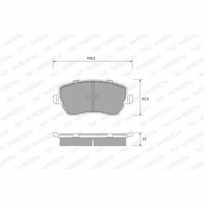 Колодки тормозные дисковые передние WEEN 151-1333 Lada Vesta, Largus Renault Duster, Kaptur, Kangoo, Symbol II, Clio III, IV, Dokker Nissan Note, Almera