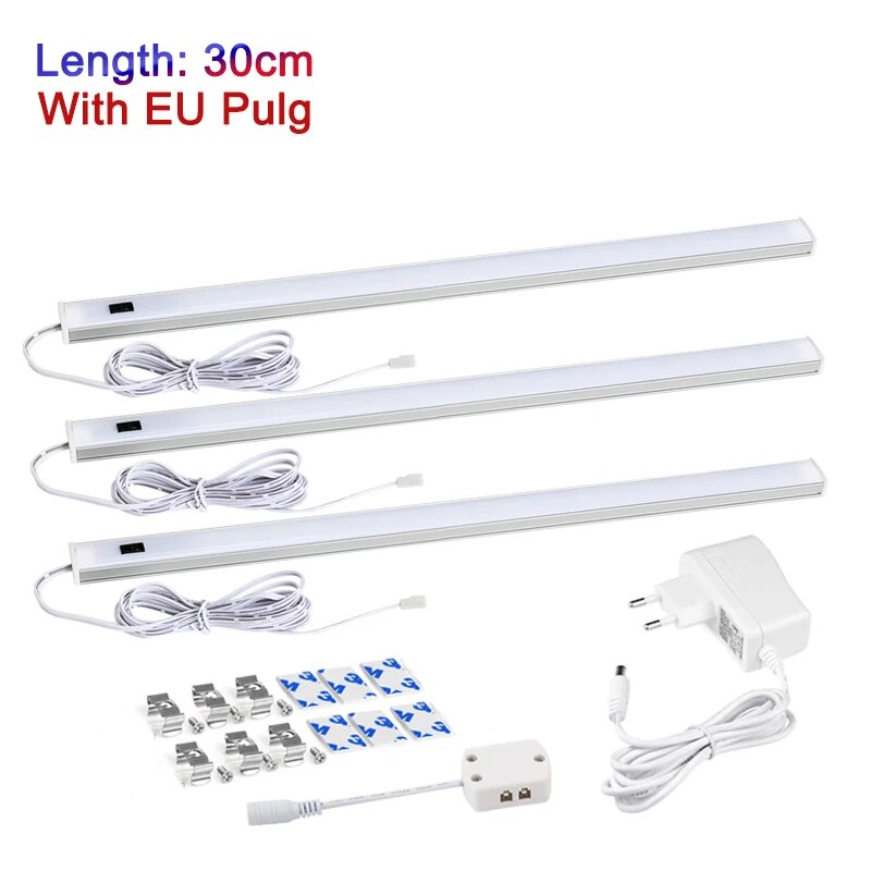 Светодиодный шкаф Нижний свет 30 / 40 / 50 см Переключатель ручного сканирования PIR датчик движения Шкаф Шкаф Светодиодный ночной свет Кухонное освещение