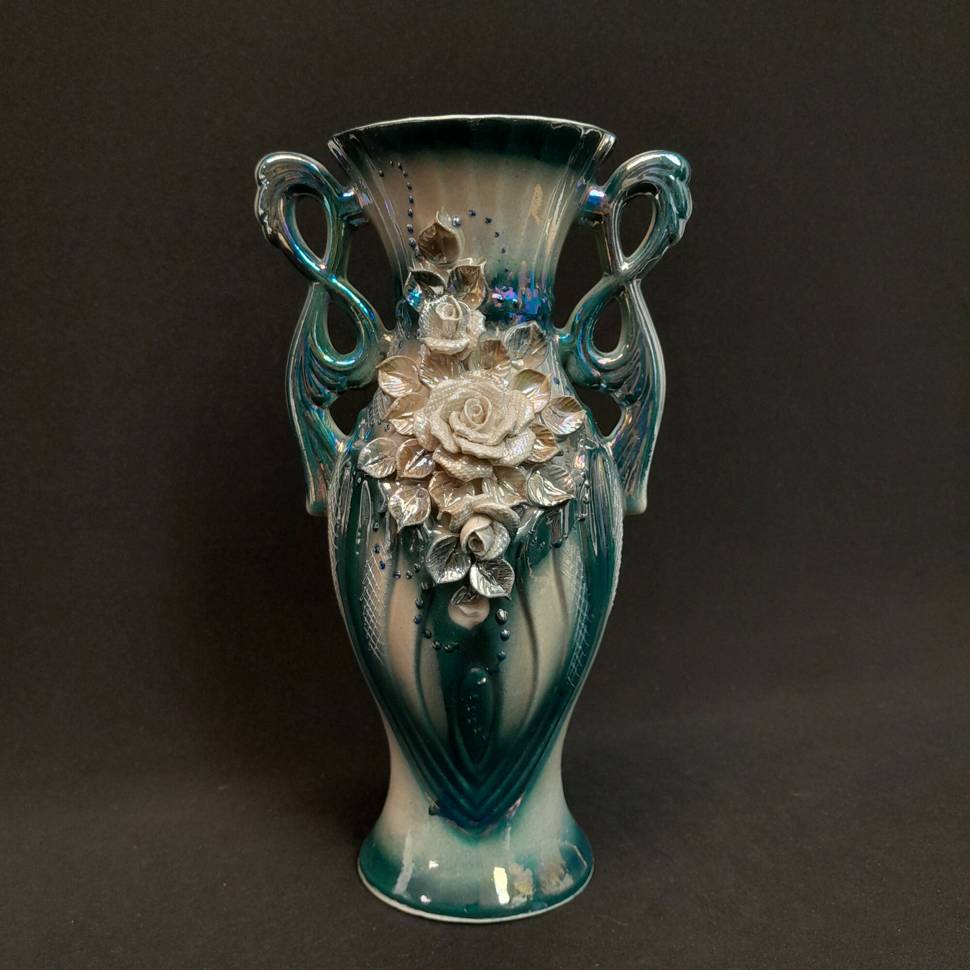 Винтажная ваза для цветов 27 см керамик 1100 мл СССР