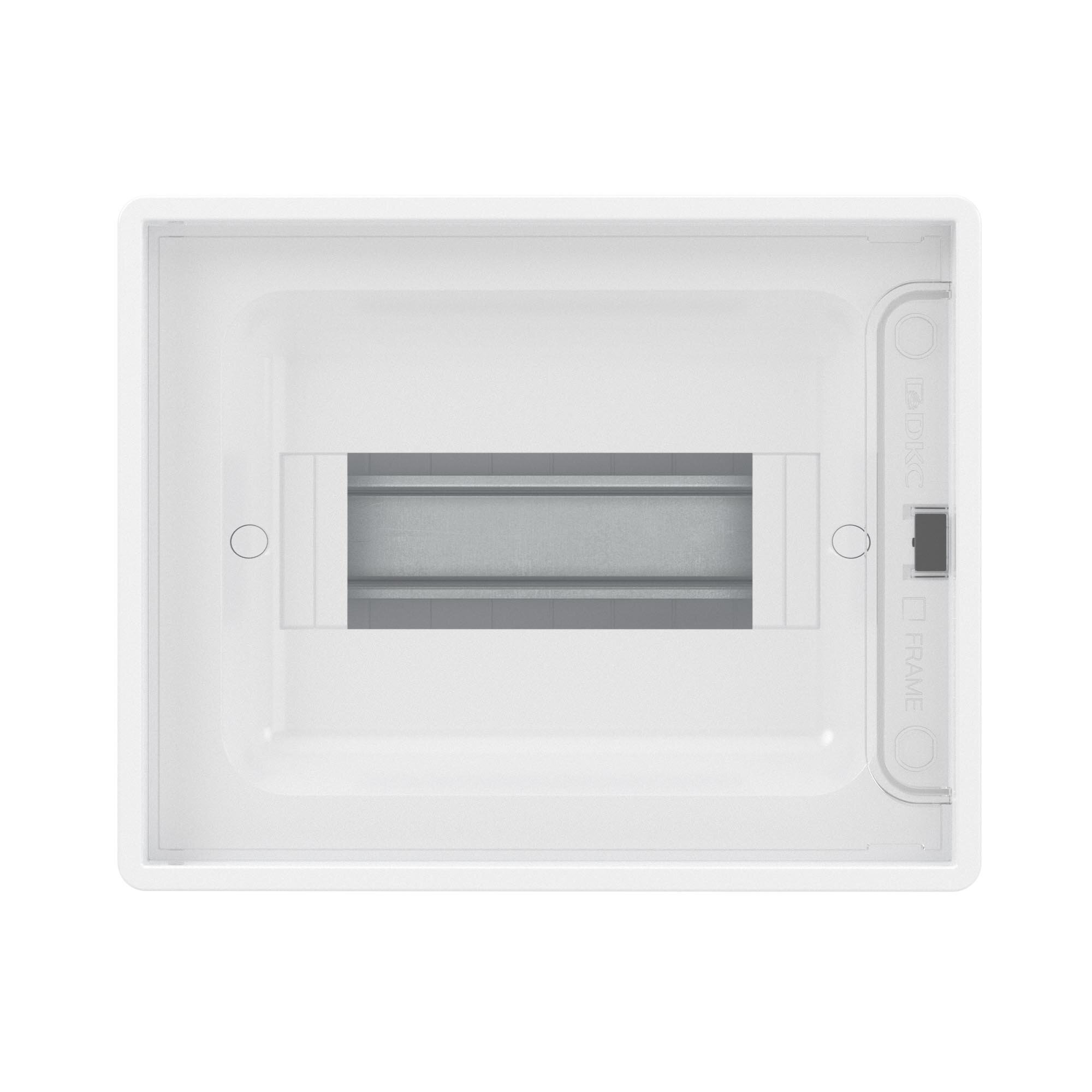 Щиток 8 мод настенный Фрейм (FRAME), белый с прозрачной дверцей, с 2 шинами PEN