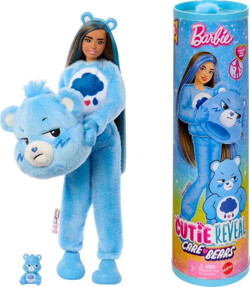 Кукла модельная Barbie Cutie Reveal Care Bears Grumpy Bear JCN96