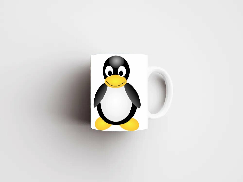 Кружка с рисунком, принтом "Linux, пингвин, смокинг" 320 мл. — фото 1
