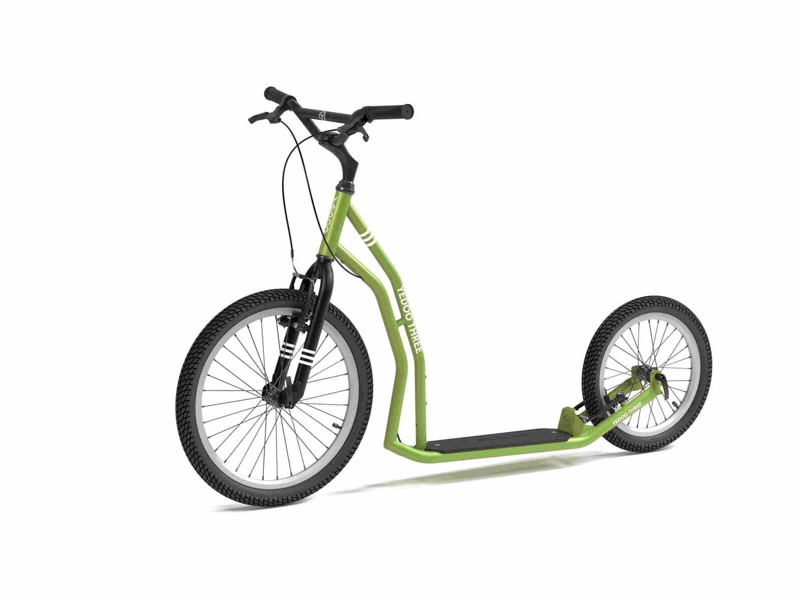 DECATHLON самокат Yedoo Three Y40, зеленый, размеры колес 20/16, грузоподъемность 150 кг