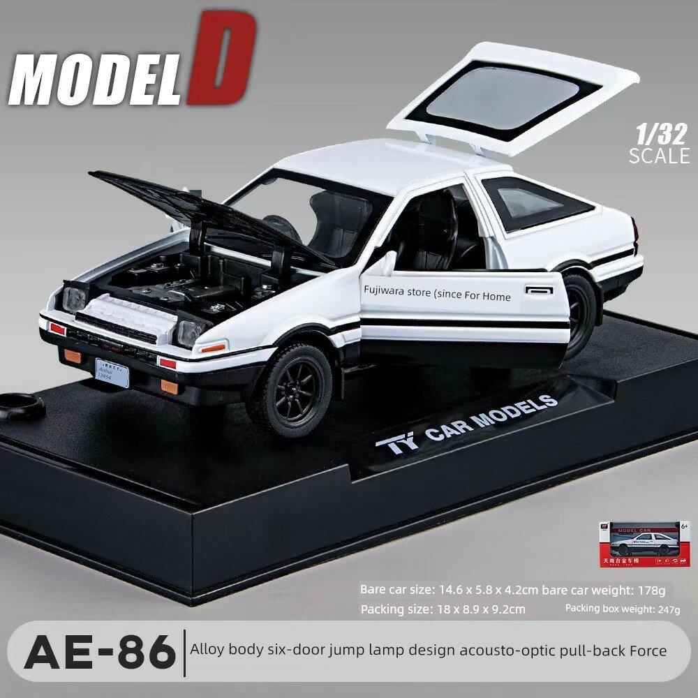 Подлинная модель автомобиля AE86 Toyota из сплава, детализированная копия 1:12, идеальна для коллекций мальчиков