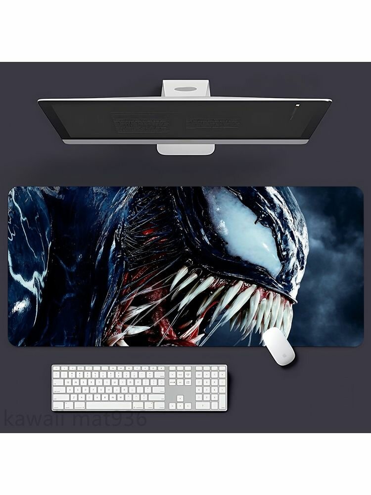 Venom Большой игровой коврик для мыши с клавиатурой Venom Monster из фильма Marvel, размер 40x90xxl