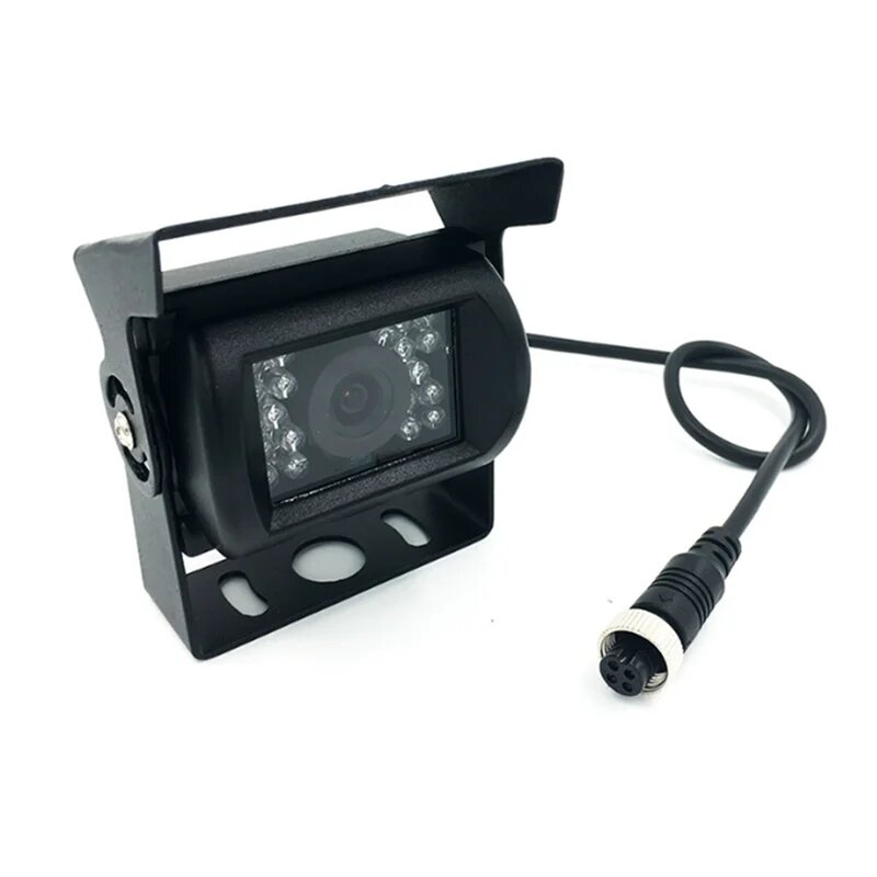 Прочная водонепроницаемая 18-светодиодная автомобильная камера заднего вида, парковочная резервная камера заднего вида, ИК-камера ночного видения для 12 В, 24 В, автобуса, грузовика, автодома, фургона (B)