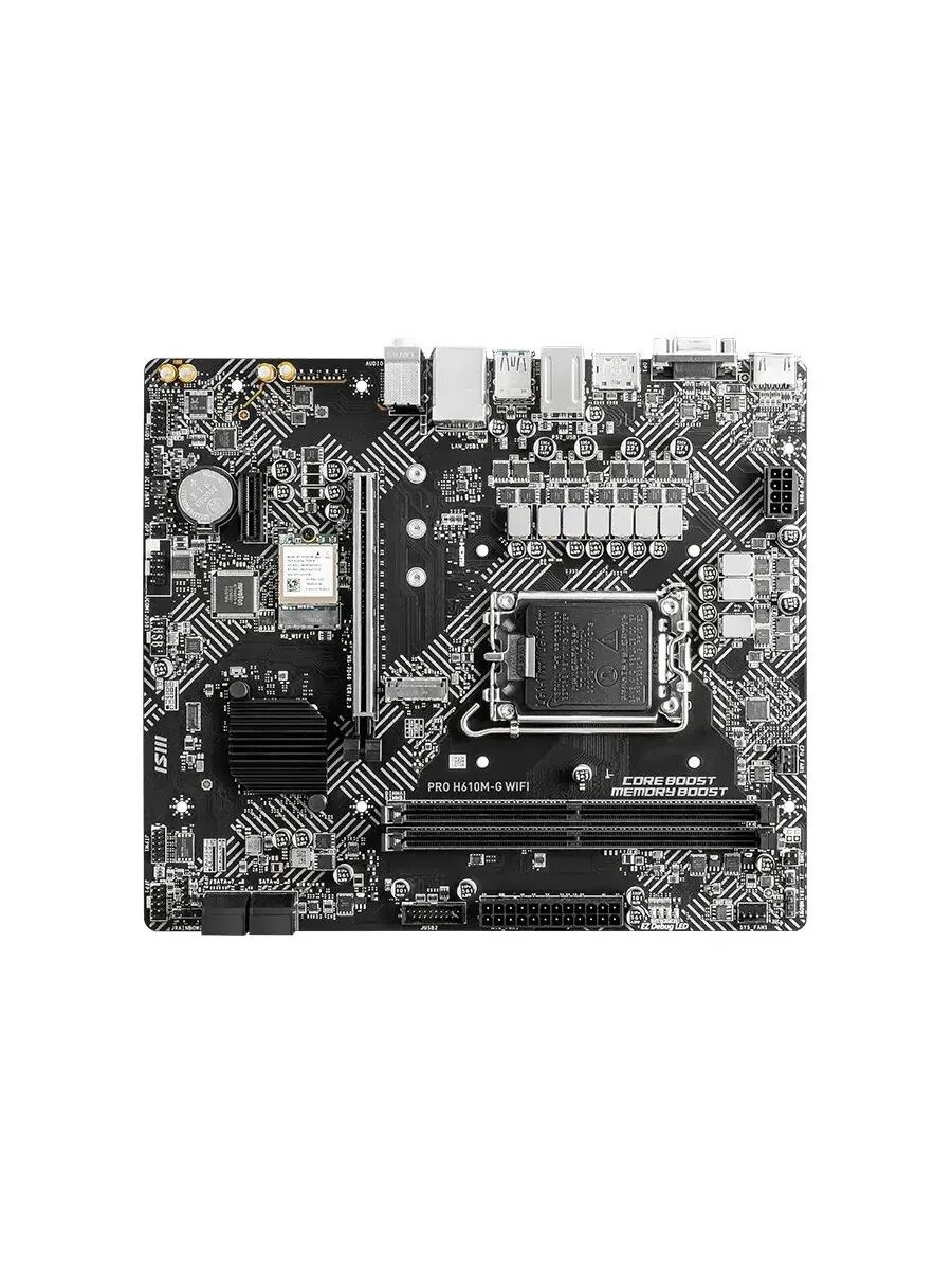 Материнская плата MSI PRO H610M-G WIFI Soc-1700 Intel H610 2xDDR5 mATX AC`97 8ch(7.1) GbLAN+VGA+HDMI+DP