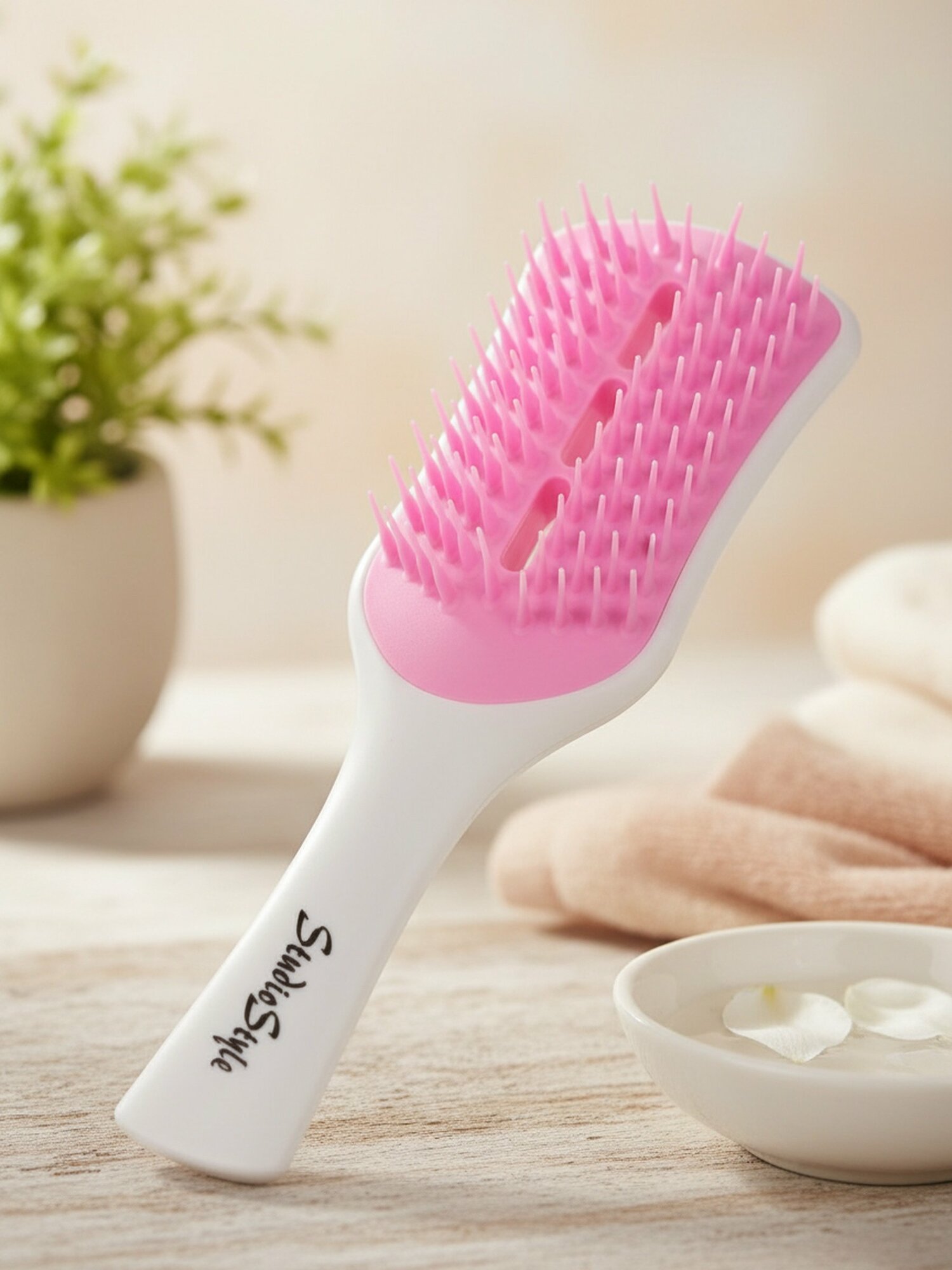 Массажная расческа Studio style 844095-4228 густым волосам, аксессуар ежедневного ухода и бережного распутывания