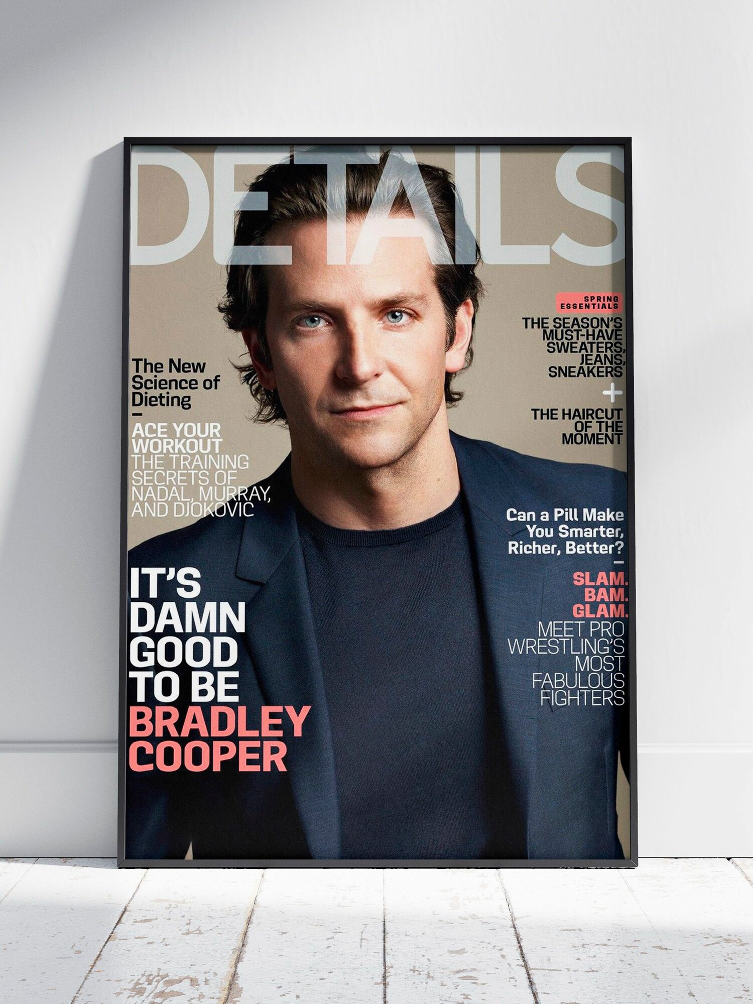 Плакат на стену для интерьера Брэдли Купер (Bradley Cooper 42) - Постер по актеру фильма, кино, сериала формата A4 (21x30 см)