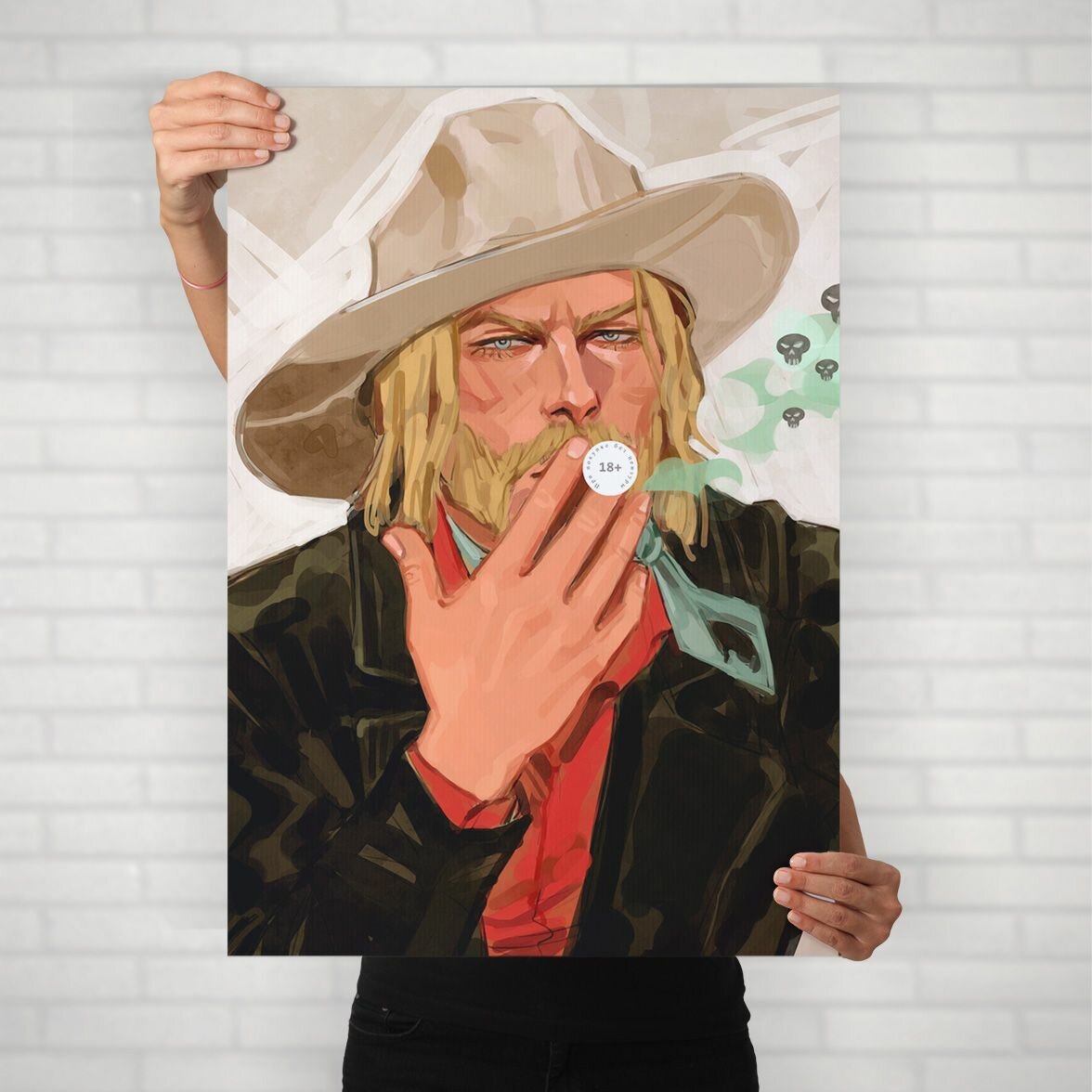 Плакат на стену для интерьера Red Dead Redemption 2 (Мика Белл 3) - Постер по игре формата А1 (60x84 см)