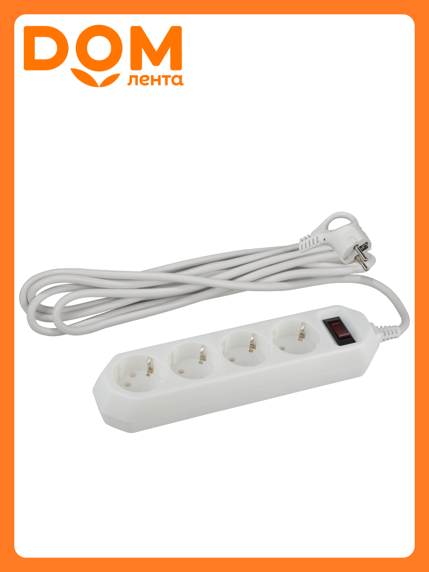 Сетевой фильтр ЭРА USF-M-4es-1.5m-W с защитой (термо) с заземлением с выключател