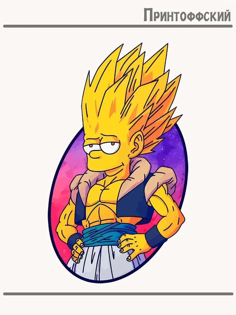 Термонаклейка для одежды и аксессуаров DTF-печать simpsons барт bart