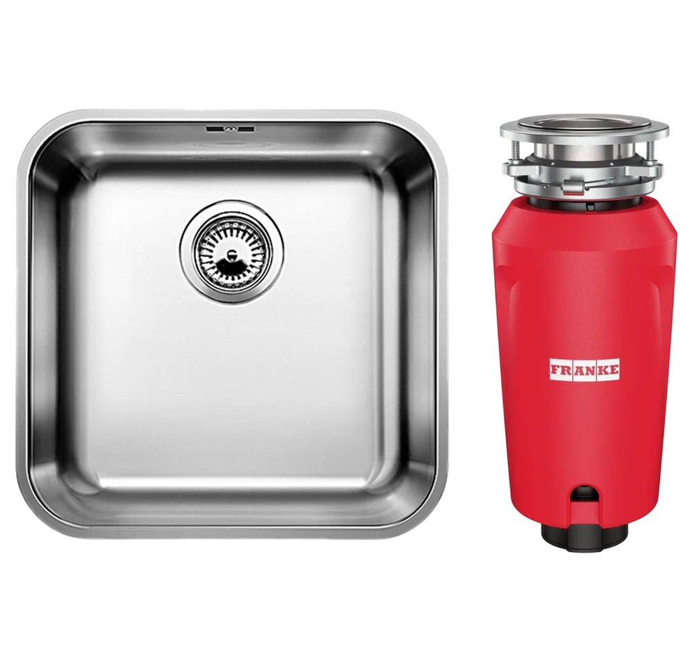 Комплект Мойка Blanco Supra 400-U 518201 43x43, сталь, нержавеющая сталь / Измельчитель Franke 134.0715.094 механический