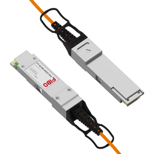 FIBO FT-Q100-AOC15m Кабель/ FT-Q100-AOC15m QSFP28 AOC модуль 100G, оптический кабель, 15 метров