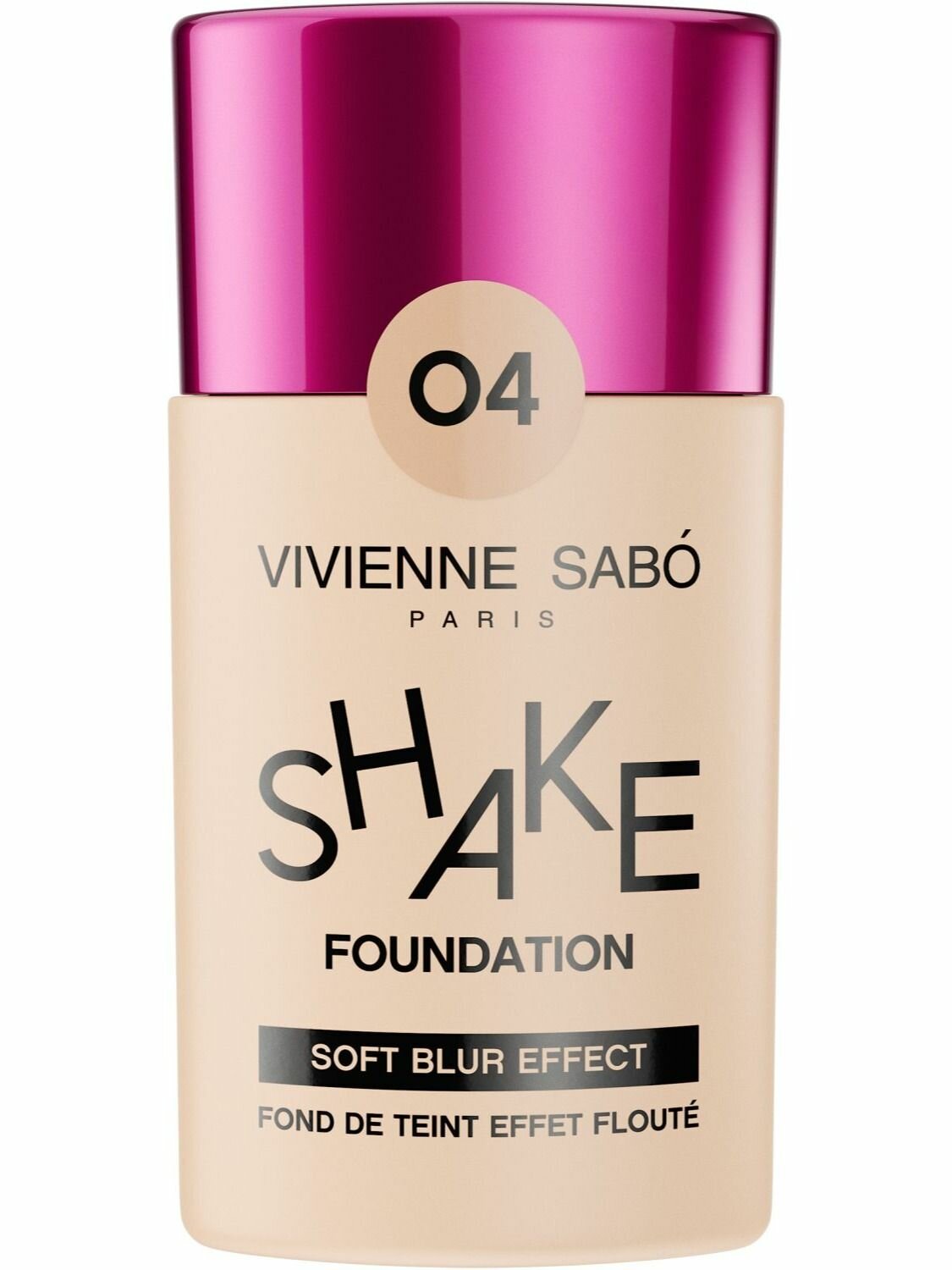 Vivienne Sabo Shake foundation тон 04 Темно-бежевый Тональный крем для лица с натуральным эффектом сглаживания