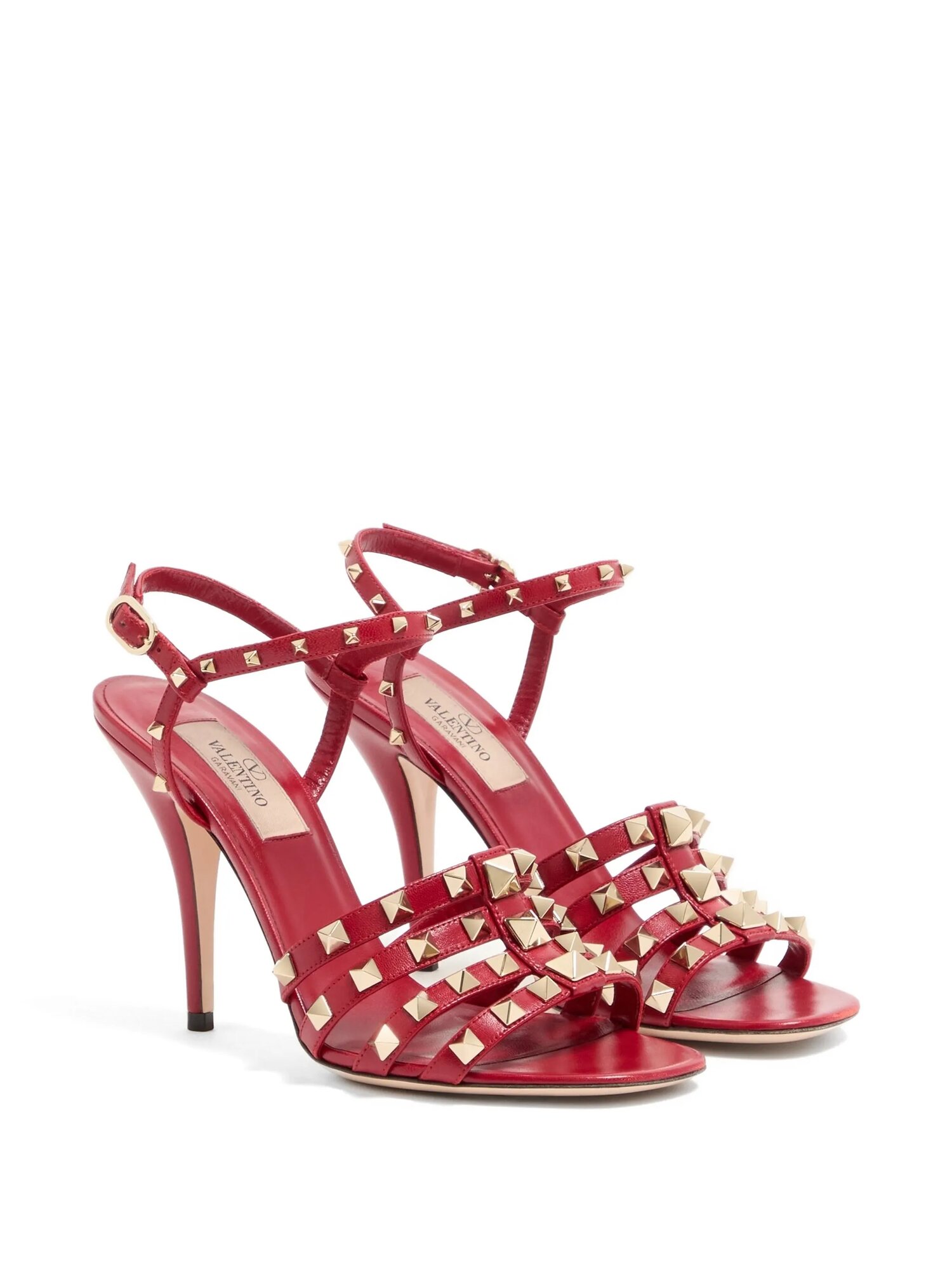Босоножки Valentino Rockstud 100, размер 35, красный — фото 1
