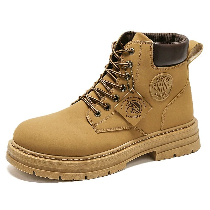 MOOCIE Ботинки Timberland, мужские высокие ботинки Martin, корейский стиль, универсальные, рабочая обувь на толстой подошве, короткие ботинки, модная обувь, EU:41