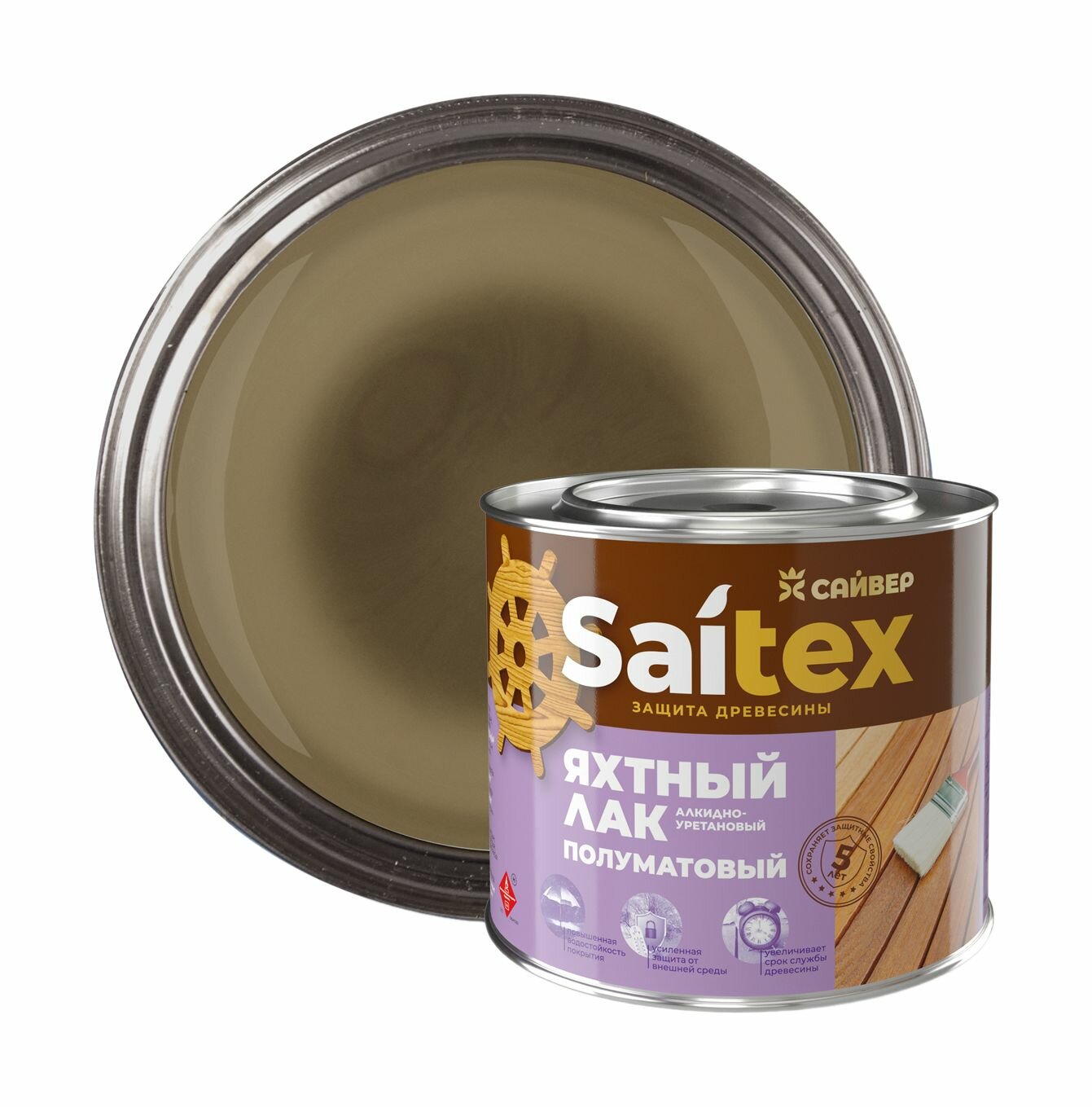 Яхтный лак "Saitex" п/матовый 1,9л