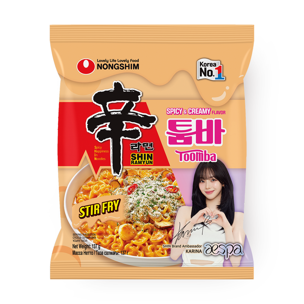Лапша быстрого приготовления Nongshim Шин Рамен Toomba с острым сырно-сливочным вкусом