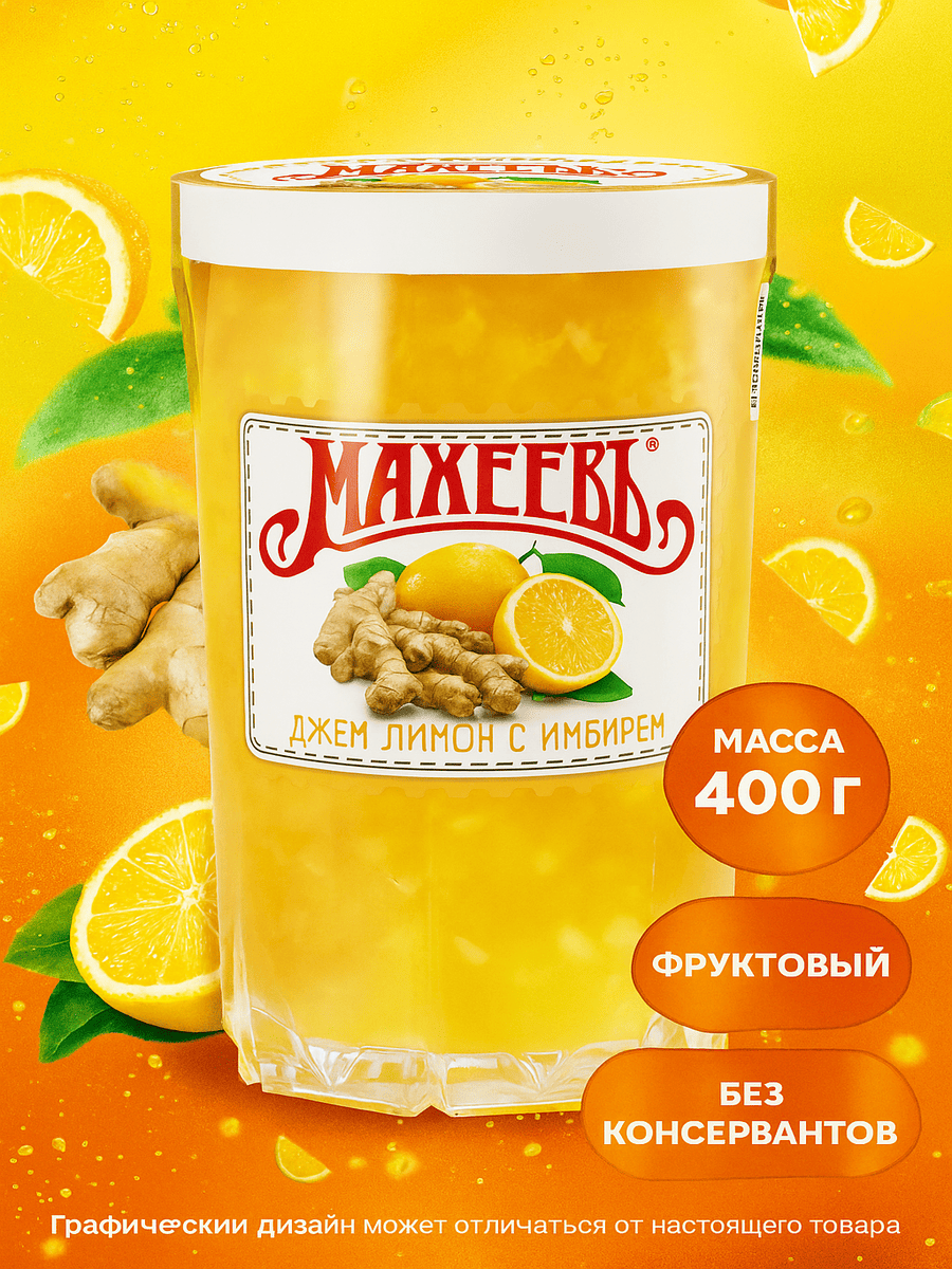 Джем махеевъ Лимон с имбирем, 400г