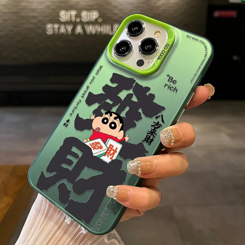 Чехол для iPhone 17 Pro Max с мягким краем и жесткой задней панелью, дизайн аниме мальчика, зеленый