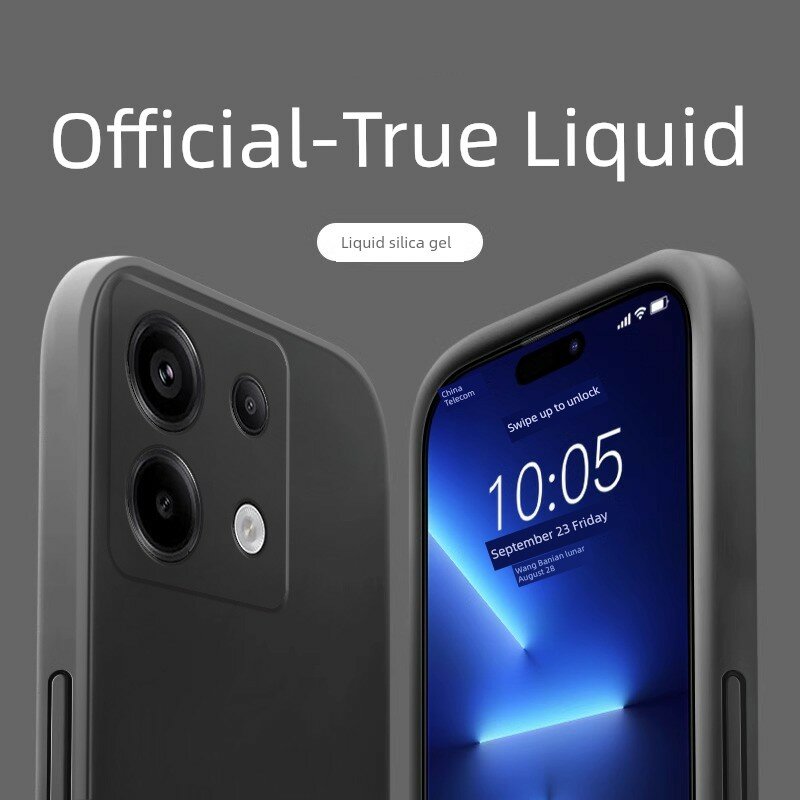 Чехол для Redmi Note 13 в крутом черном цвете без защитной пленки