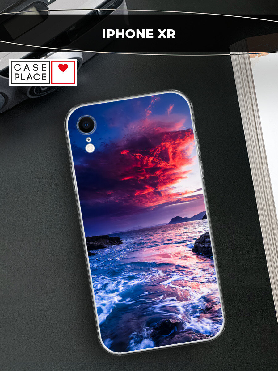 Чехол на Apple iPhone XR / Айфон XR с принтом Волны 1