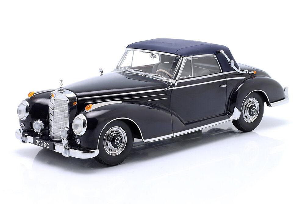 Модель коллекционная Mercedes W188 300 sc convertible with softtop 1967 dark blue / мерседес 300 кабриолет синий