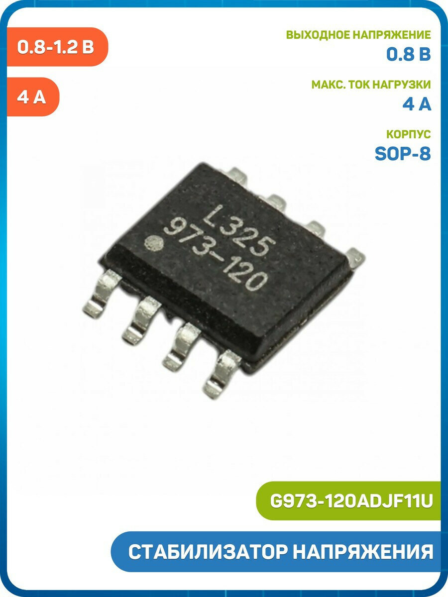 Стабилизатор напряжения Global Mixed-mode Technology 0.8-1.2 В/4 А (G973-120ADJF11U (SOP-8)/973-120)