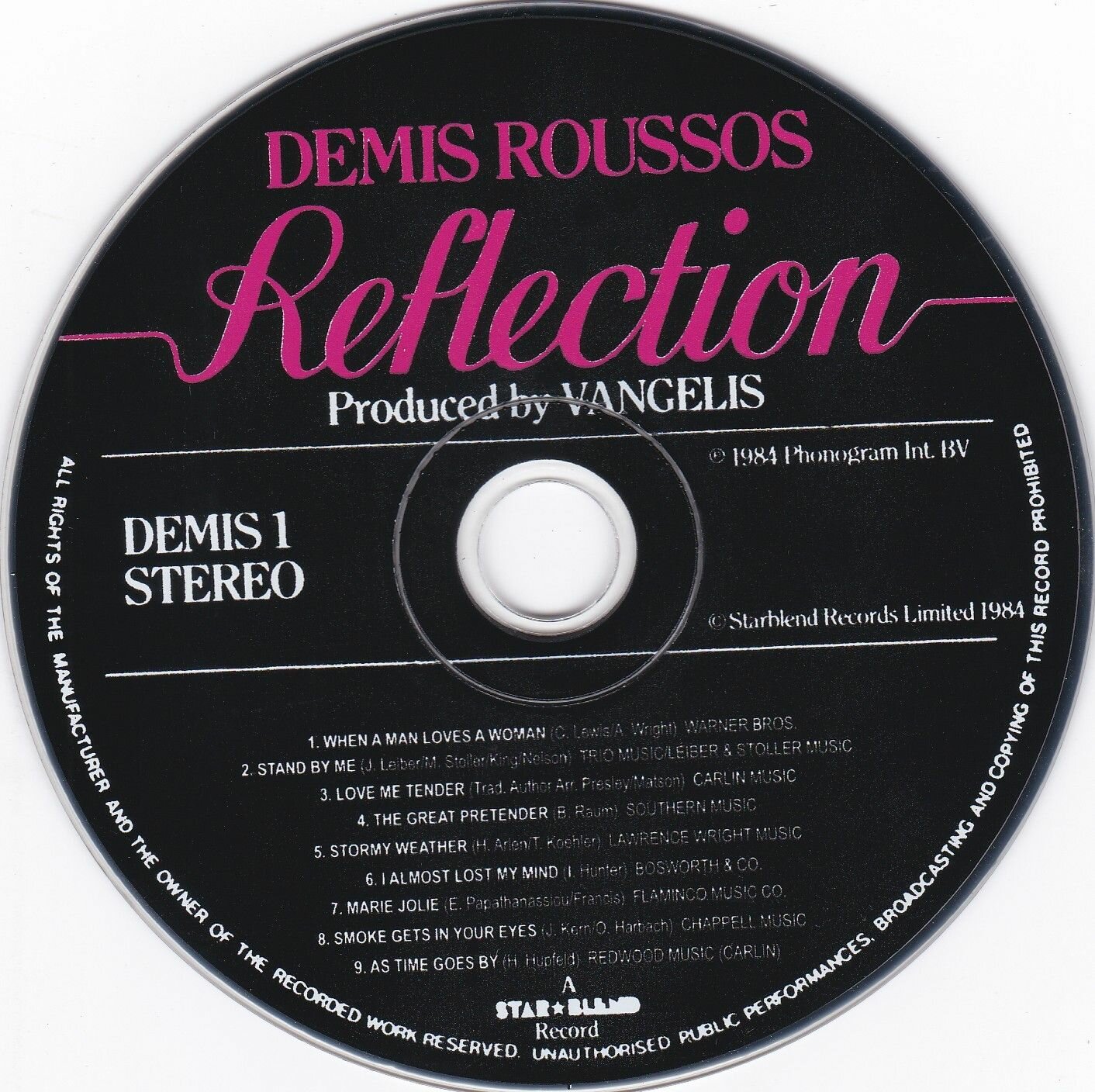 Demis Roussos - Reflection, 1984, 4-page, CD-Аудио — фото 1