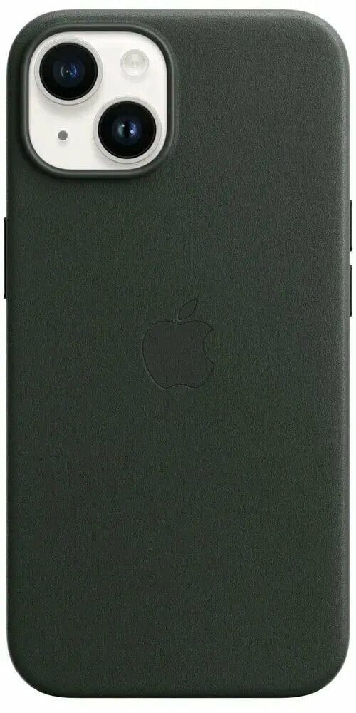 Кожаный чехол MagSafe для iPhone / Анимация NFC / Leather Case with MagSafe для Айфон 13 / SEQUOIA GREEN / темно-зеленый