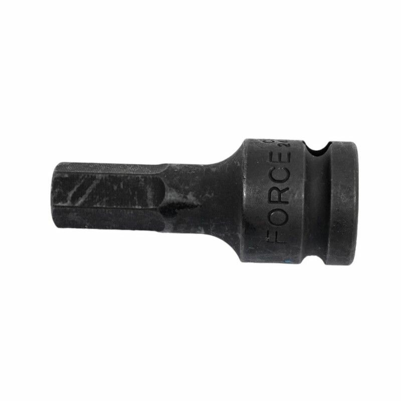Ударная цельная головка-бита 1/2" шестигранная, 12 мм, L60 мм, Force 24406012