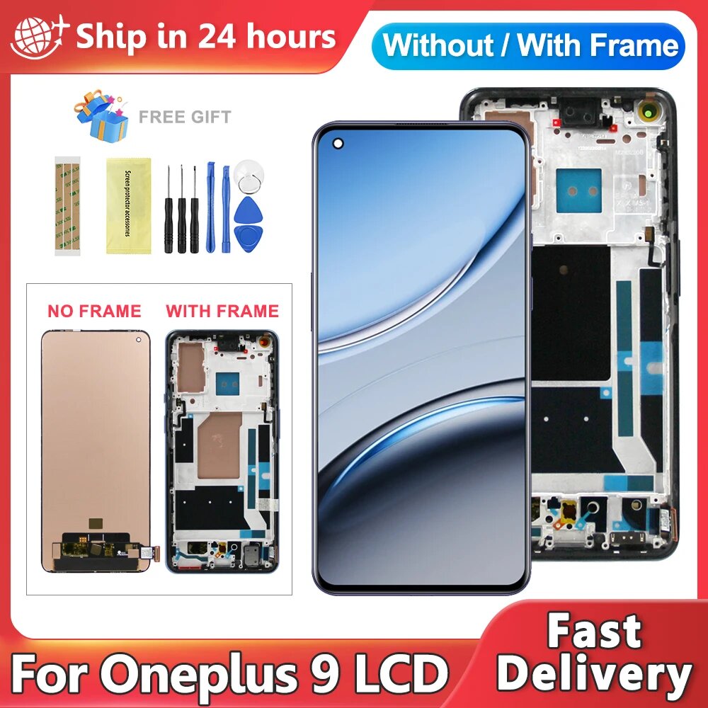 AMOLED для oneplus 9 LE2113 LE2111 LE2110 LE2117 LE2115 ЖК-дисплей с цифровым TFT EU Blue Frame