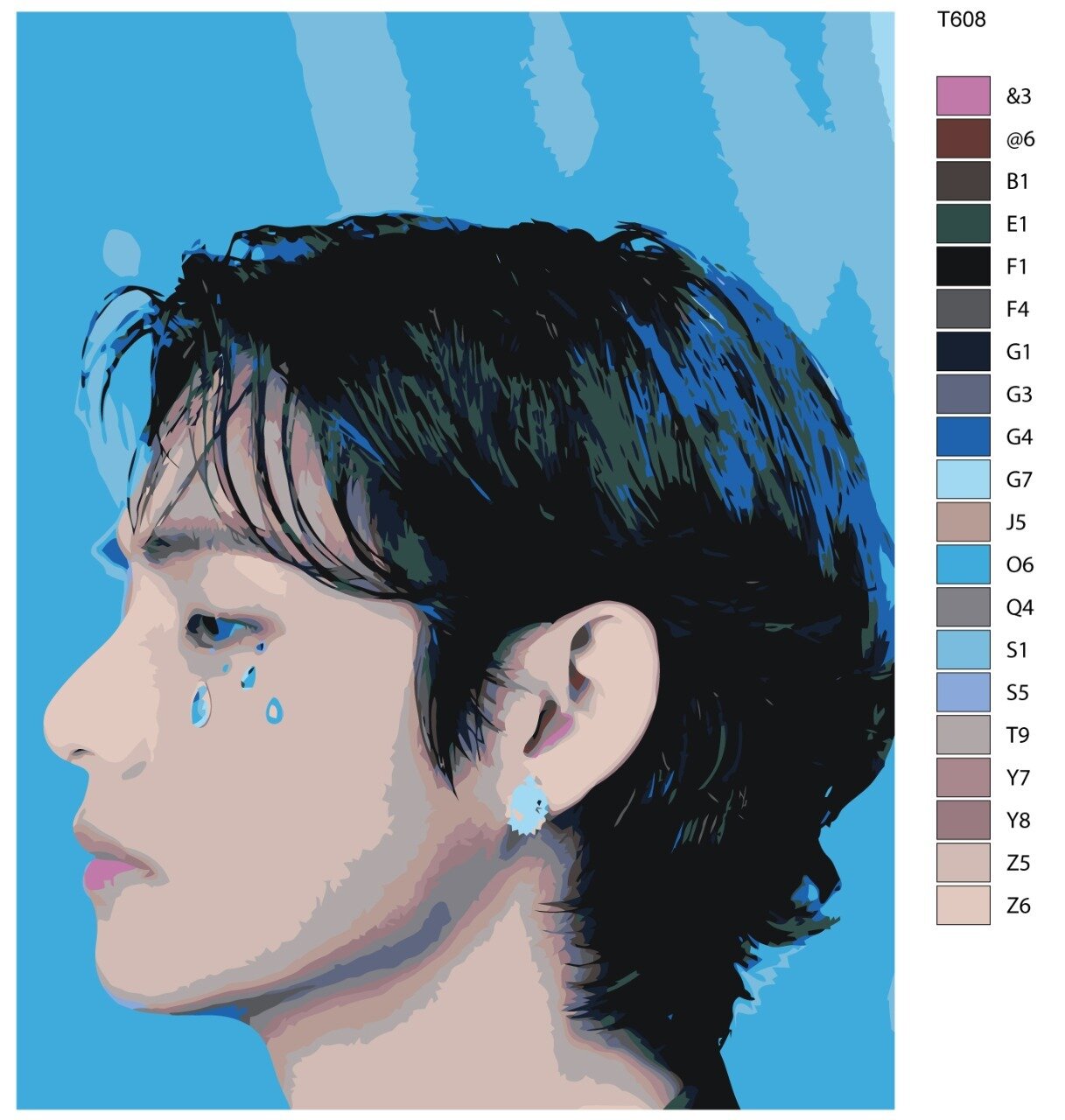 Картина по номерам Т608 60x80 "Ким Тэхён (Kim Taehyung), участник группы BTS (БТС)"