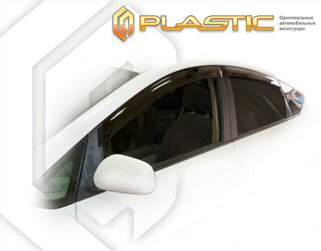 Дефлекторы окон для Toyota Prius Правый руль 2003-2011 Ветровики дверей Черные глянцевые полупрозрачные СА пластик