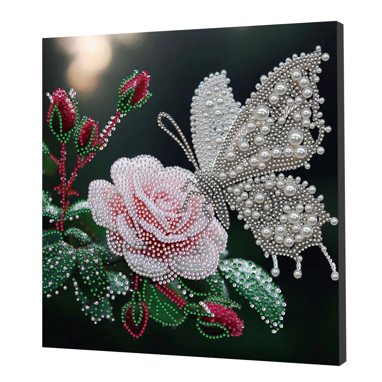 Алмазная мозаика APWIKOGER с жемчужными стразами, 9,84x9,84 дюйма Butterfly Flower